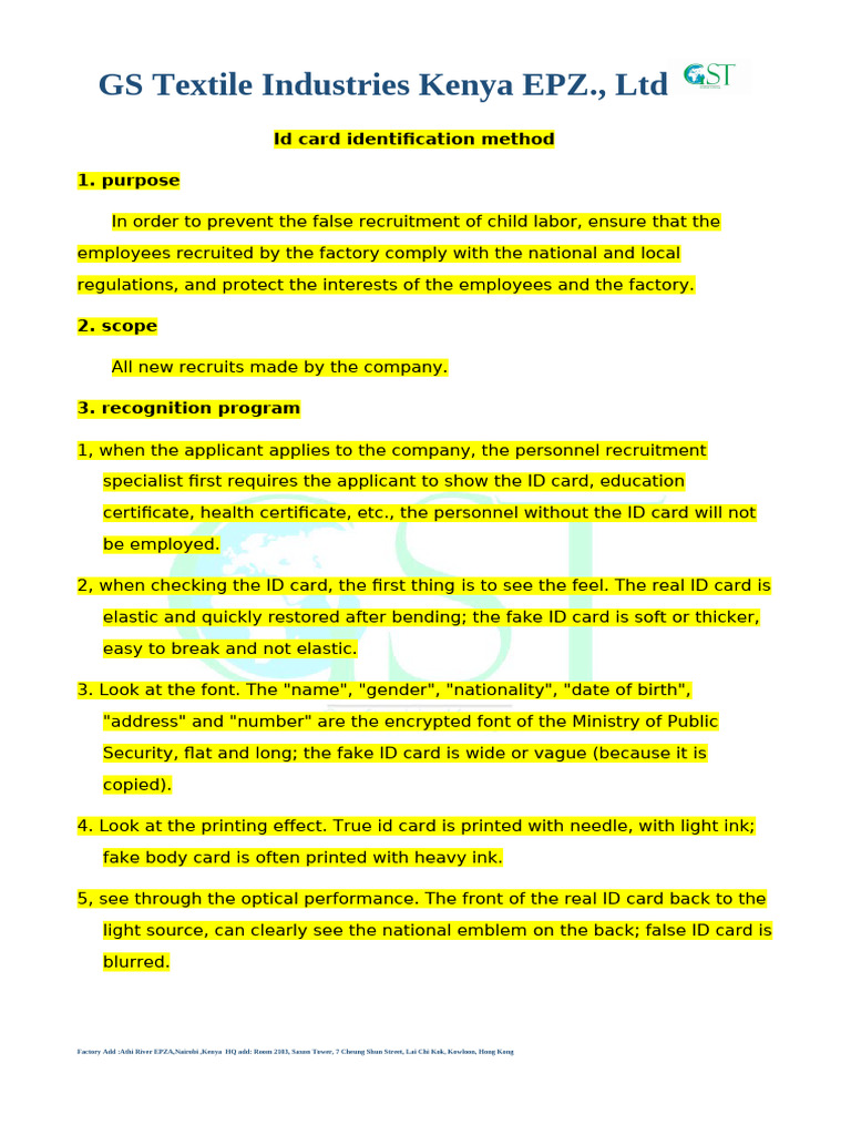 005 ID Card Identification Method | PDF | Identity Document