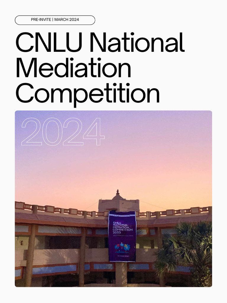 CNLU Mediation Contest 2024 | PDF | Alternative Dispute Resolution ...