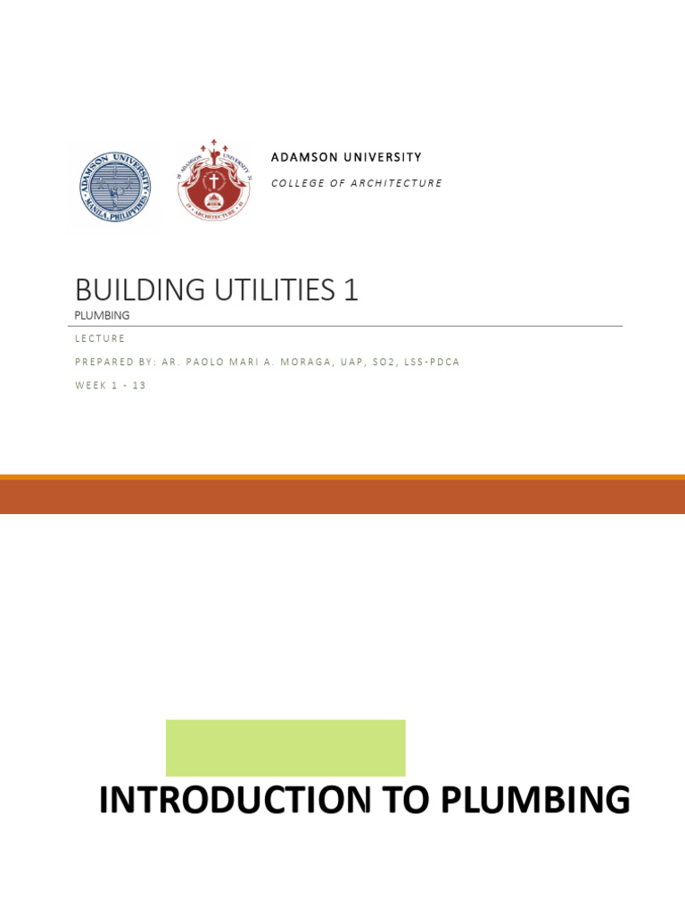 Building Utilities 1 Plumbing Lesson 1 15 | PDF | Water Purification | Pump