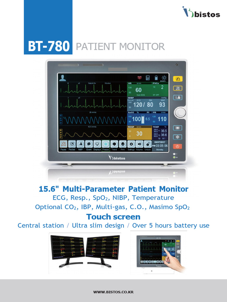 Bistos BT 780 Patient Monitor | PDF | Blood Pressure | Computer Monitor