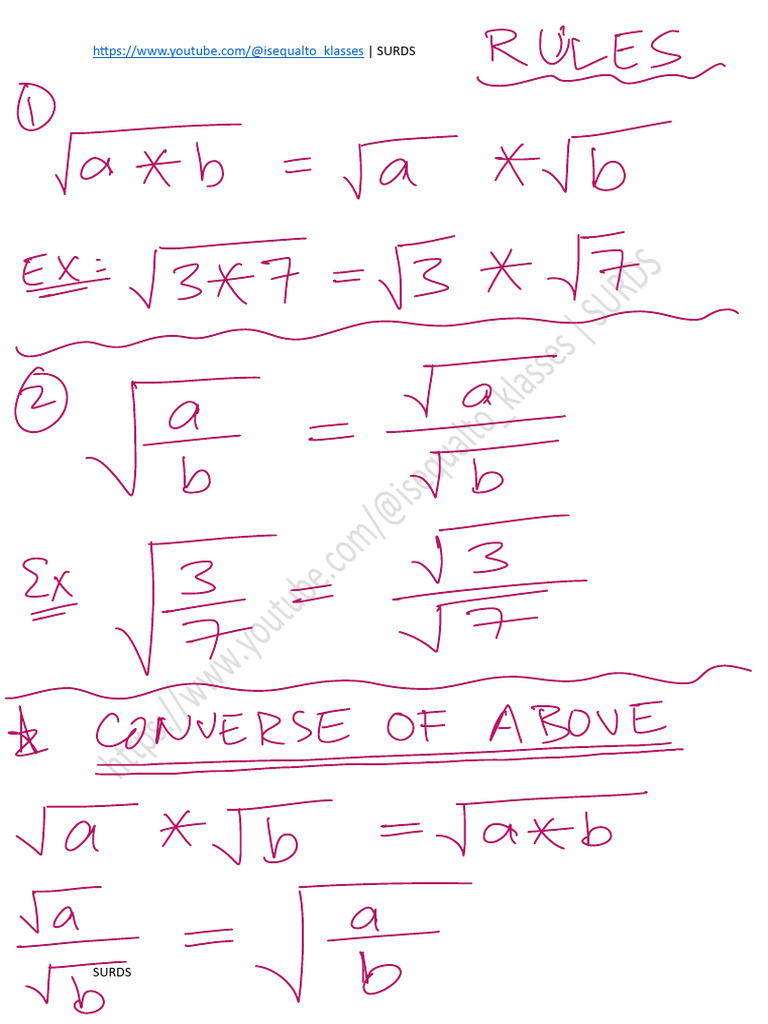 Surds Rules | PDF