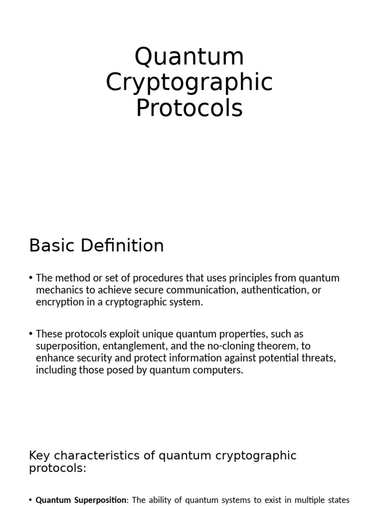 Quantum Cryptographic Protocols | PDF | Quantum Mechanics | Applied ... Quantum Cryptographic Protocols | PDF | Quantum Mechanics | Applied ...