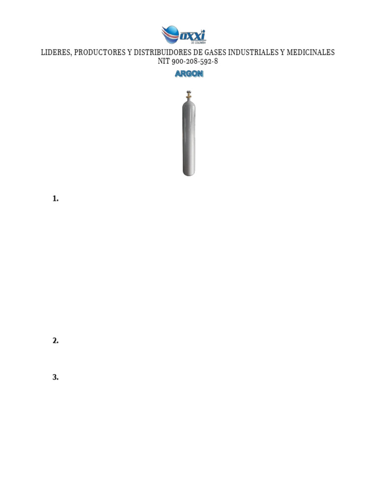 Sds - Argon Oxxi | PDF | Argón | Soldadura
