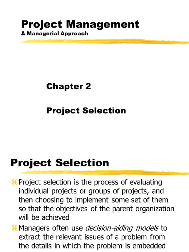 Project Selection | PDF