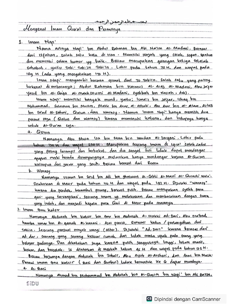 Resume Qiraat Imam | PDF