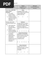 AP Lang Synthesis Scoring Rubric original | PDF | Rhetoric | Argument