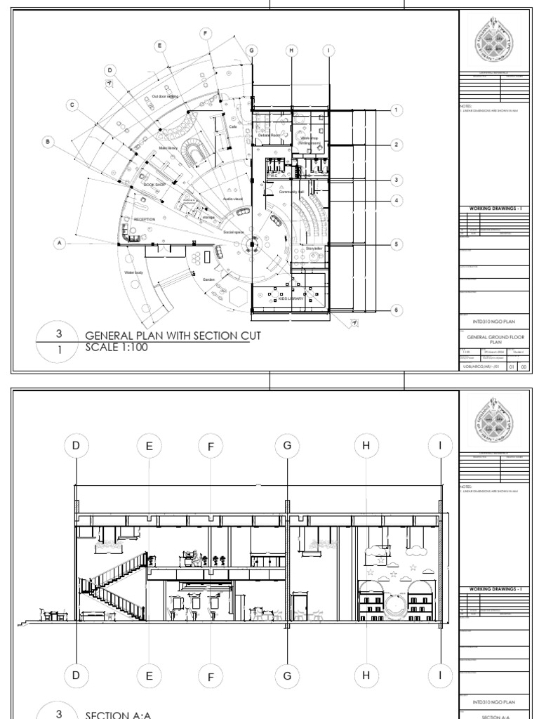 NGO Plan: General Floor & Sections | PDF