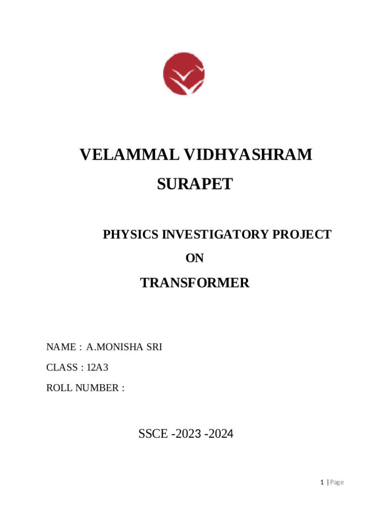 physics project-2 | PDF | Transformer | Inductor