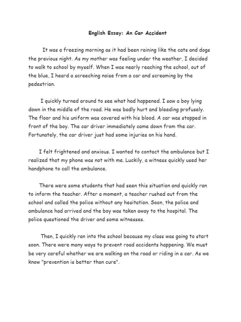 English Essay - An Car Accident | PDF