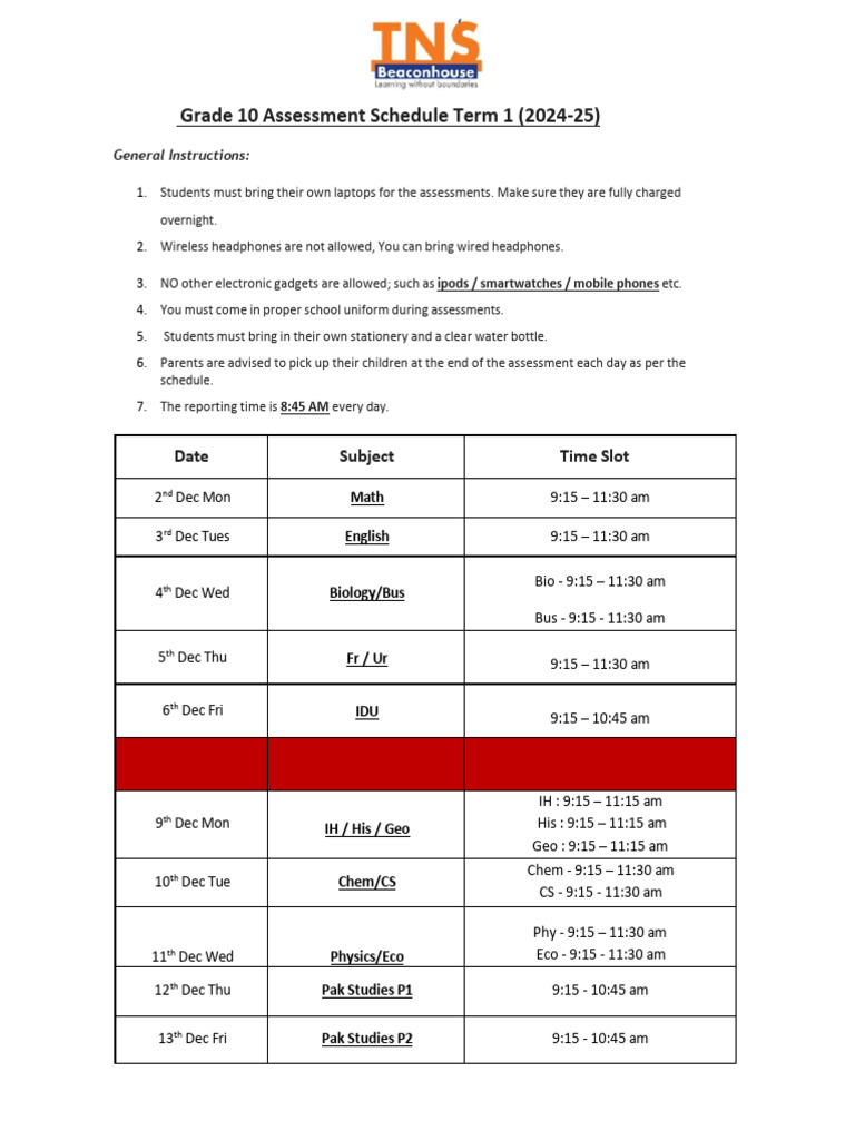 Assessment Schedule G10 Term 1 Dec 24 | PDF