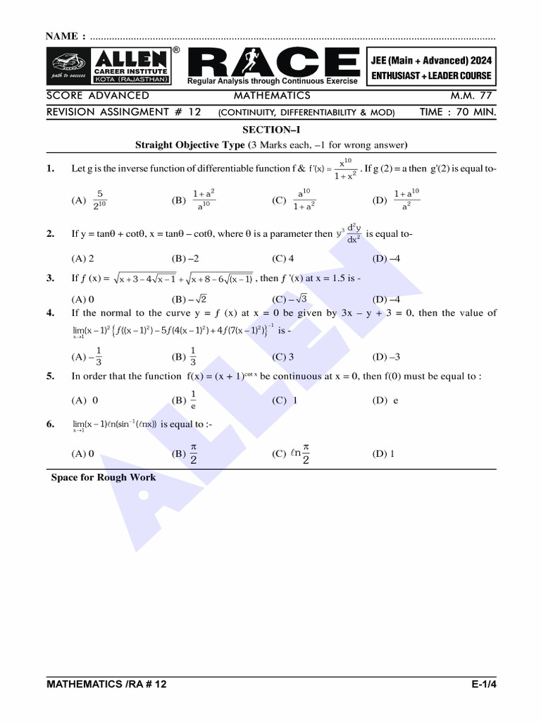 Continuity Differentiability MOD | PDF