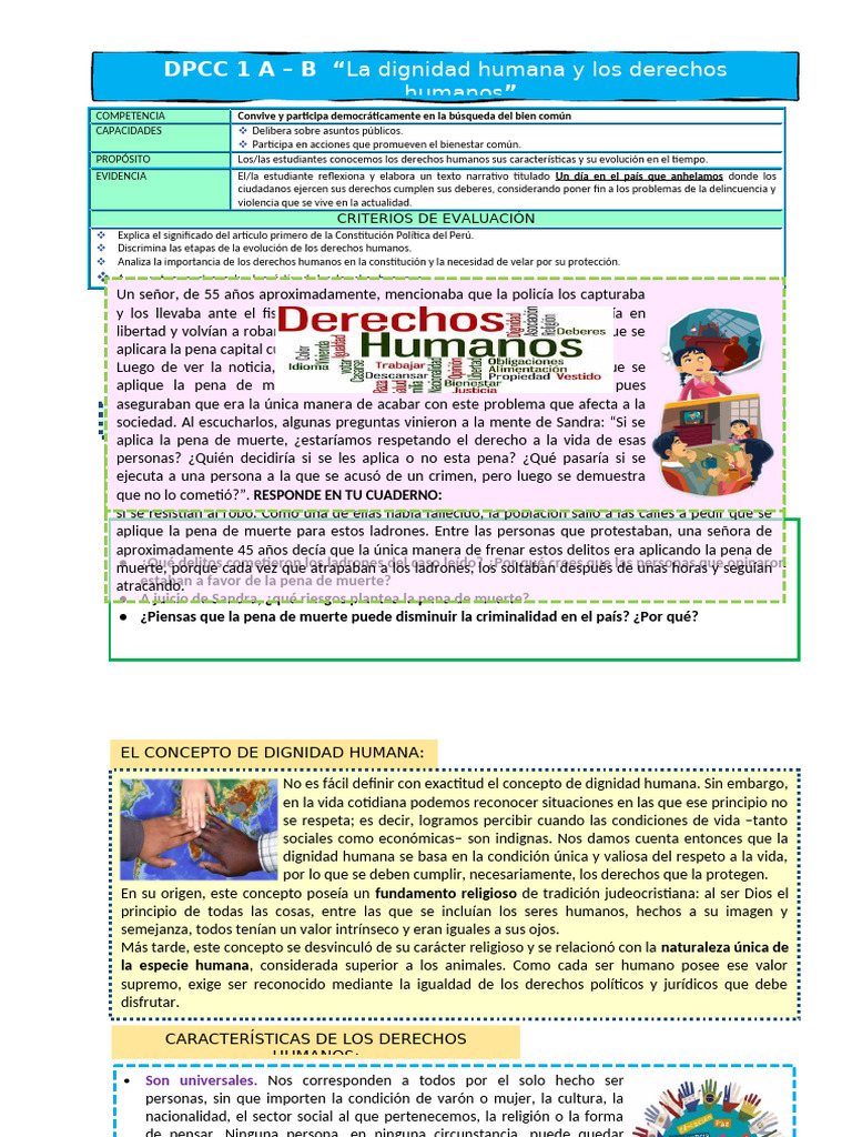 1° DPCC Los Derechos Humanos | PDF | Derechos humanos | Derechos