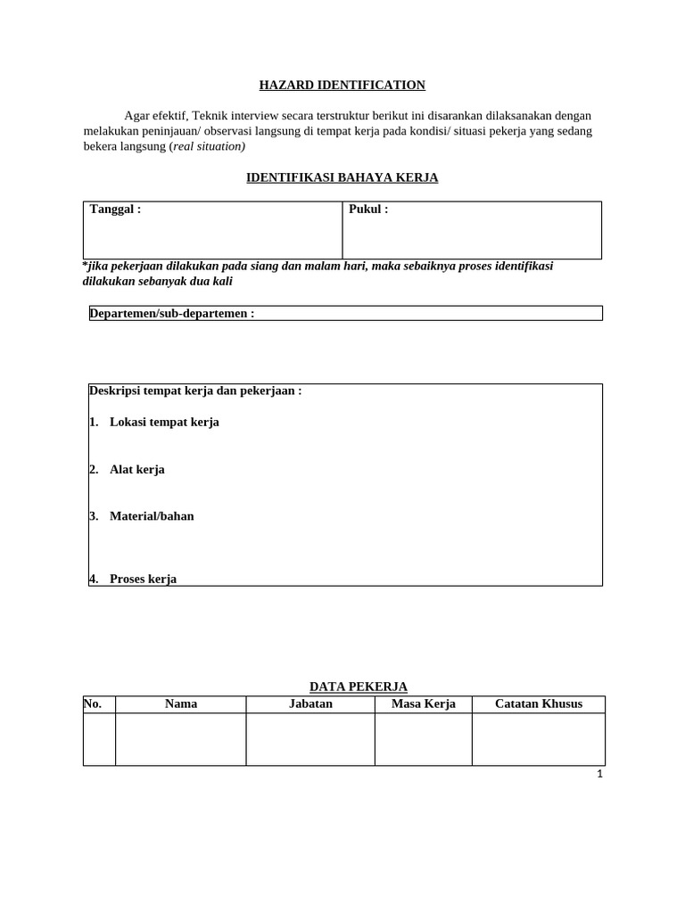 Hazard Identification | PDF