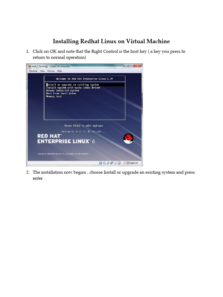 1 - Installing Redhat Linux On Virtual Machine | PDF | Ip Address | Computer Network
