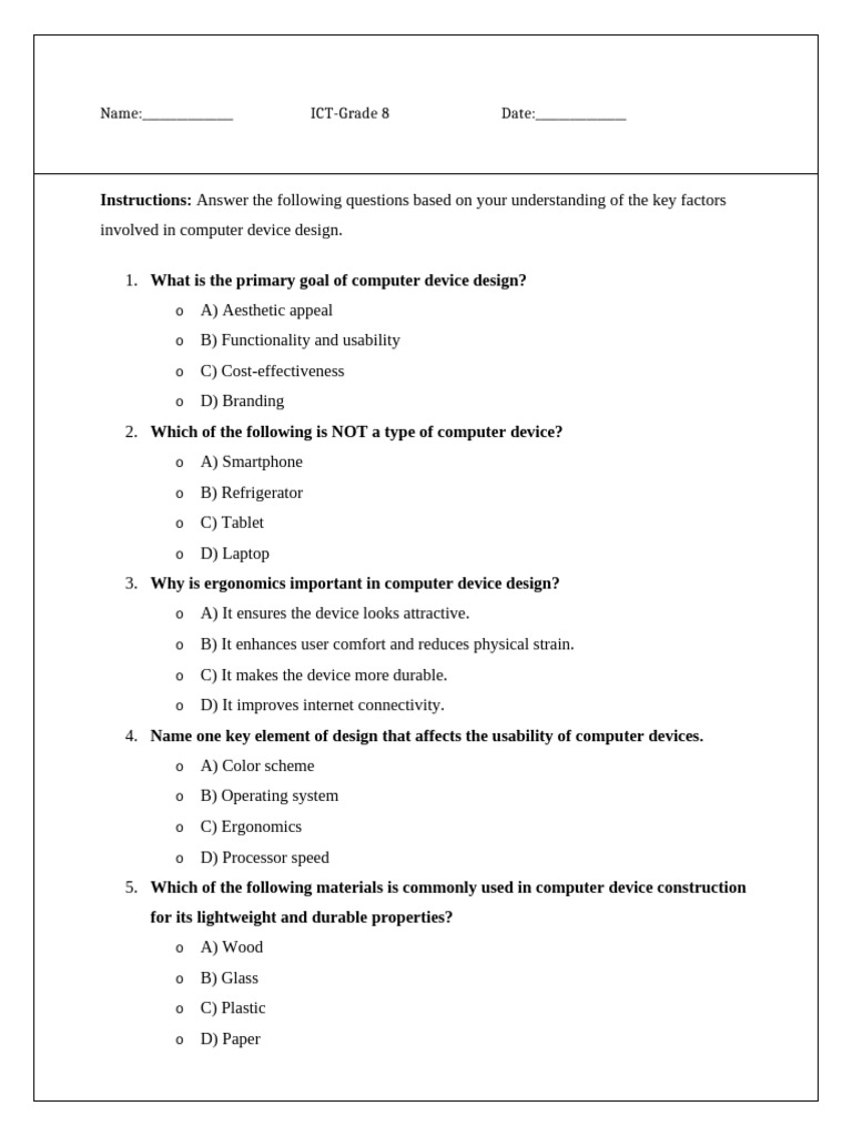 Grade8 Homework Worksheet | PDF | Art | Computers