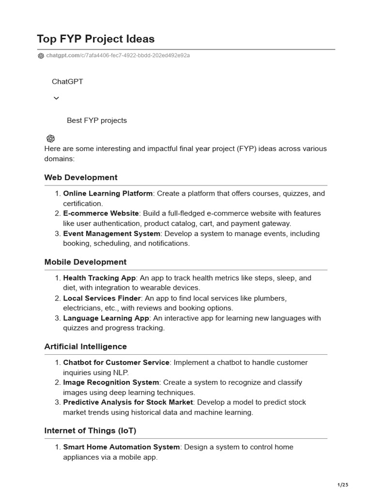 Top FYP Project Ideas | PDF | Security | Computer Security