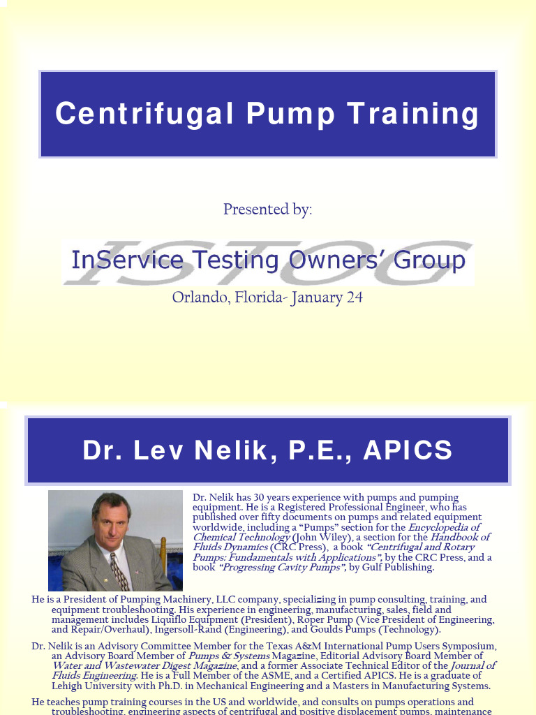 Centrifugal Pump Training | PDF | Pump | Horsepower