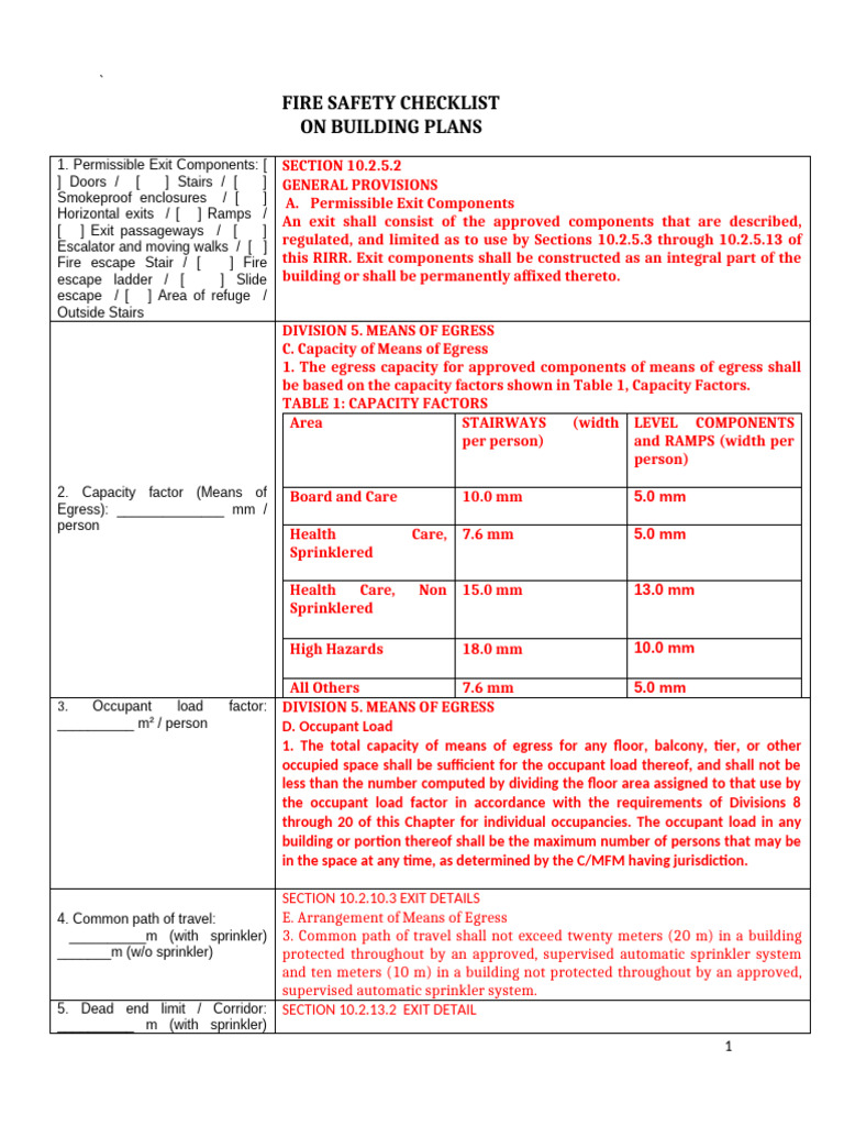 Fire Safety Checklist - New | PDF | Stairs | Door