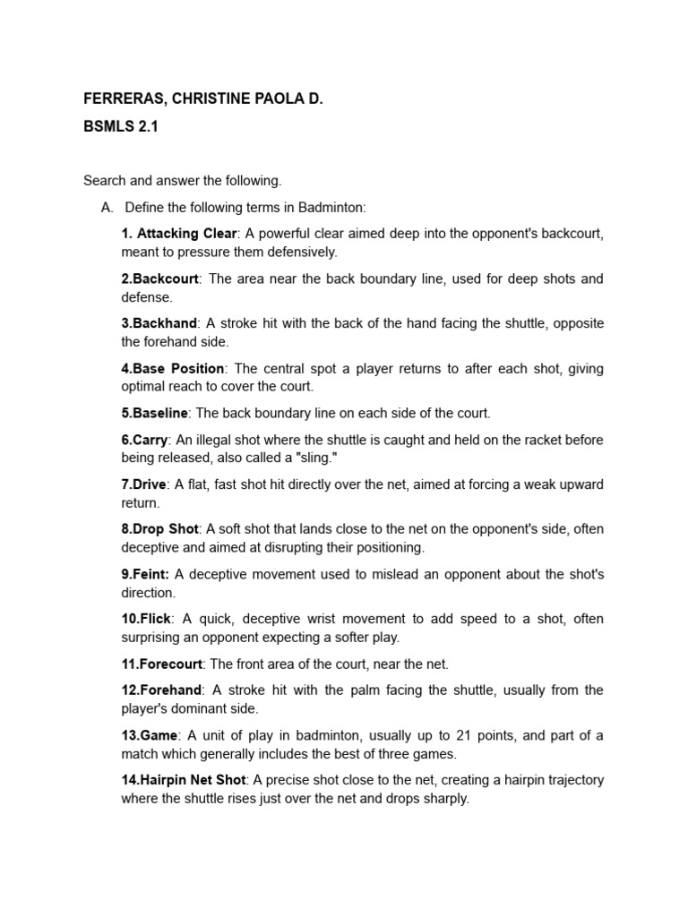 Shaine Lucilla - Finals Assignment No. 1 | PDF | Sports | Athletic Sports