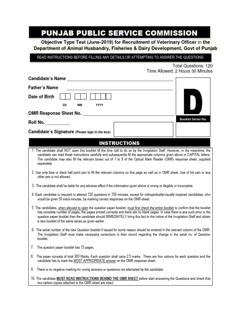 PPSC Vo Paper | PDF | Cattle
