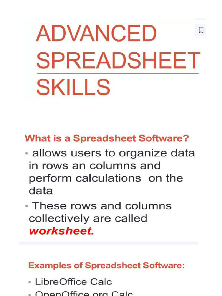 Advanced Spreadsheet | PDF