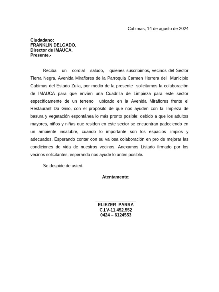 Carta Solicitud Ante Dependencia Publica | PDF