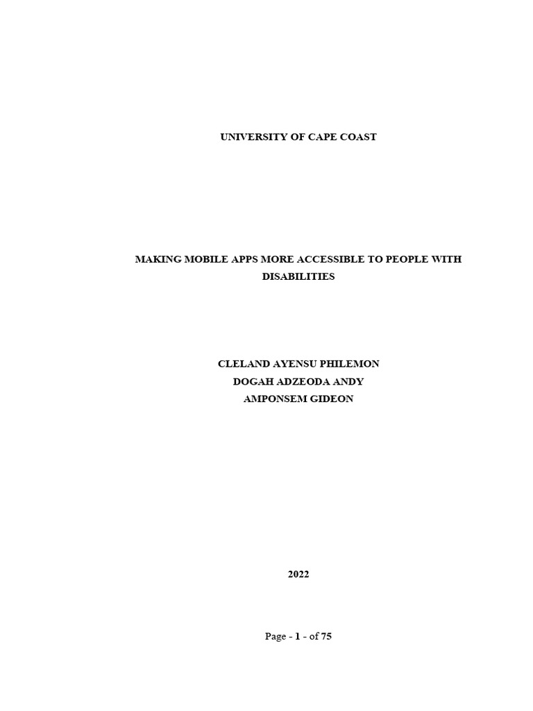 Making Mobile Apps More Accessible To People With Disabilities1 | PDF ...