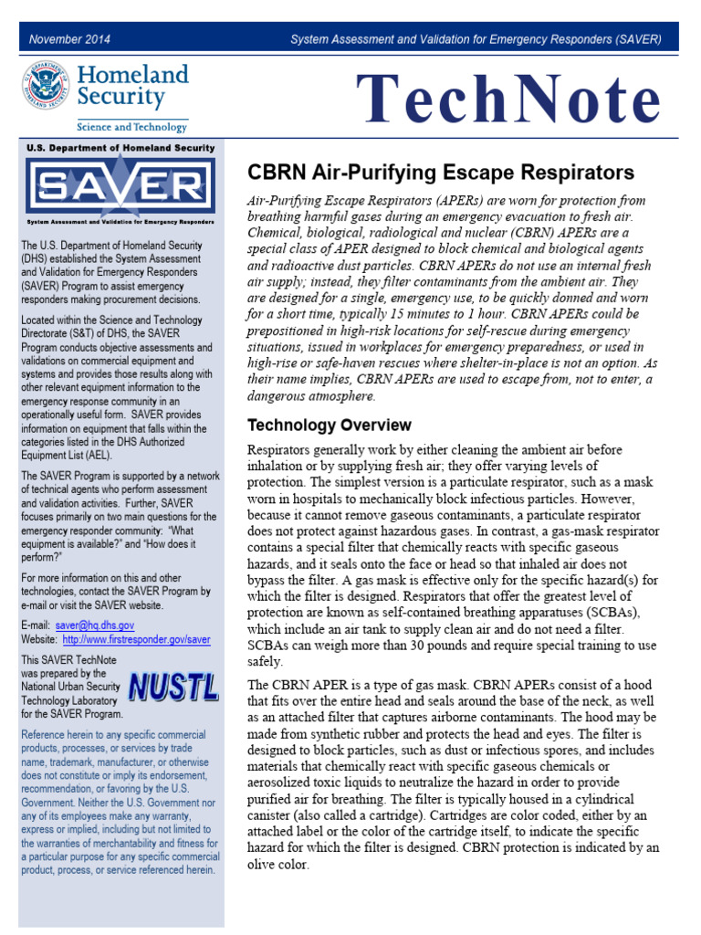 CBRN Aper TN - 1114 508 - 0 | PDF | Occupational Safety And Health | Safety