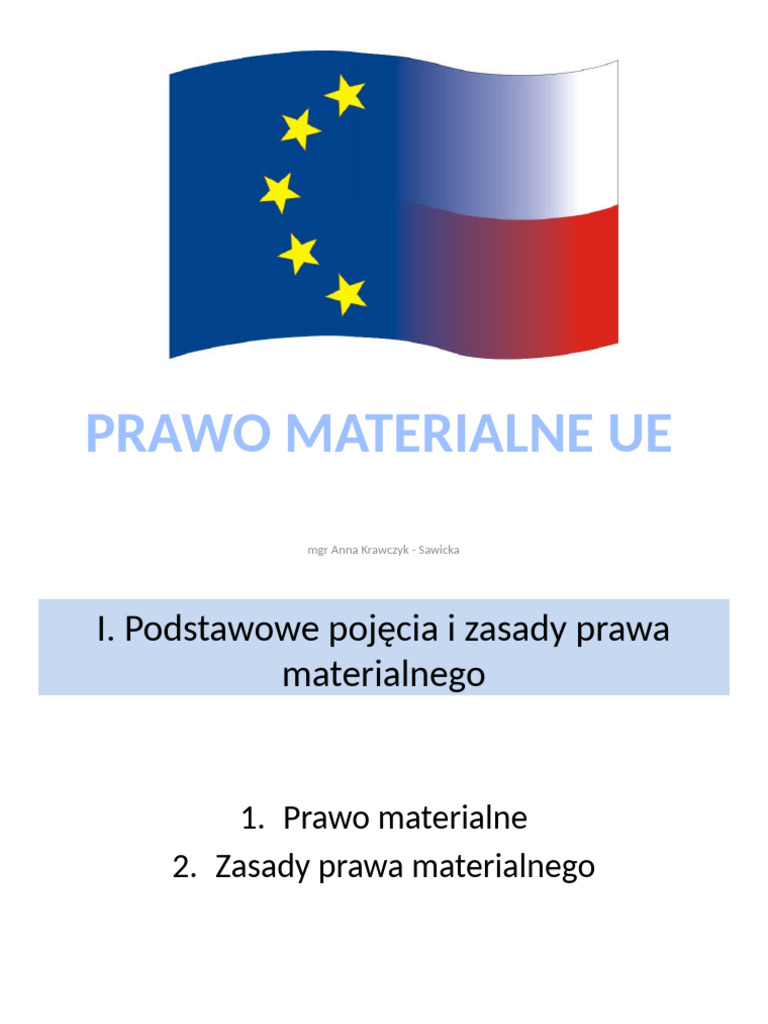 Prawo Materialne UE Powtorzenie Materialu | PDF