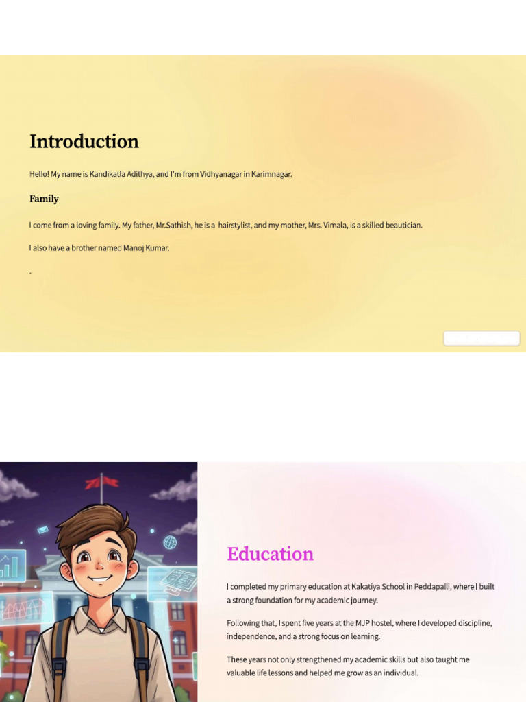 Adithya Introduction New | PDF