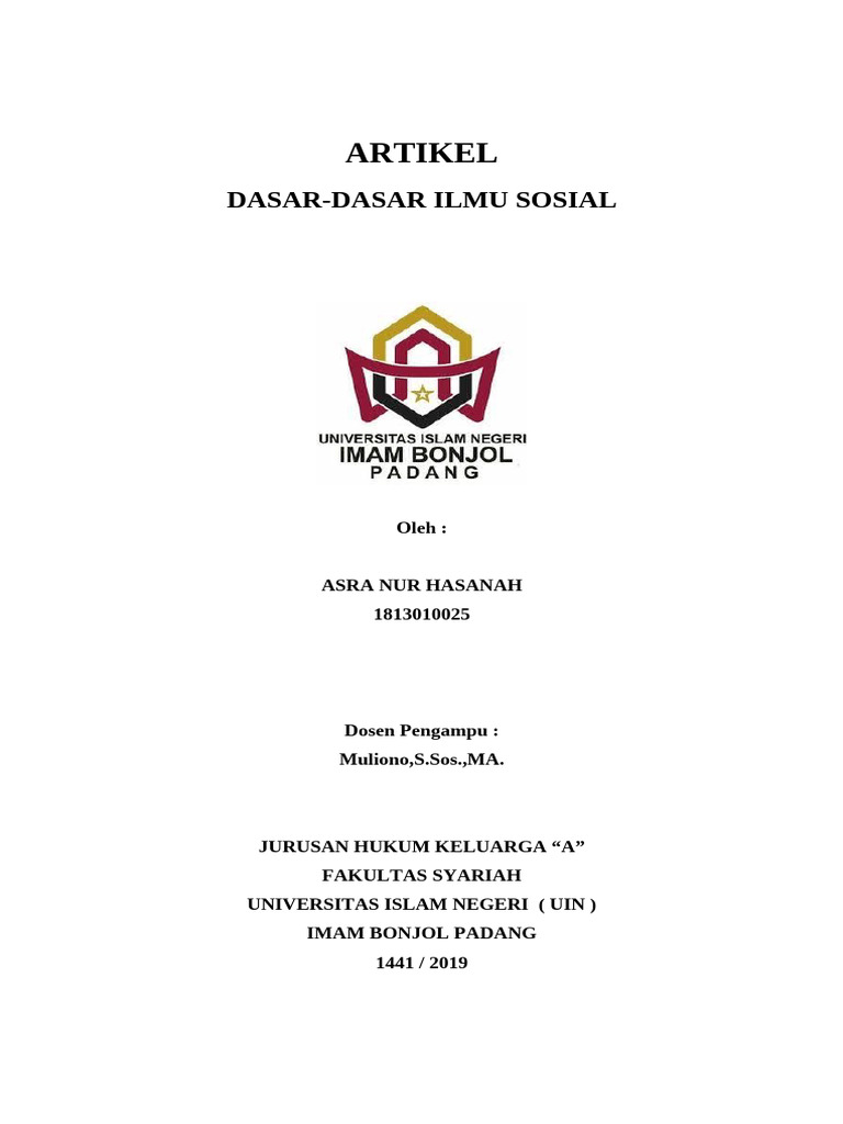 1813010025.asra Nur Hasanah - Artikel-Ddis | PDF | Agama & Spiritualitas