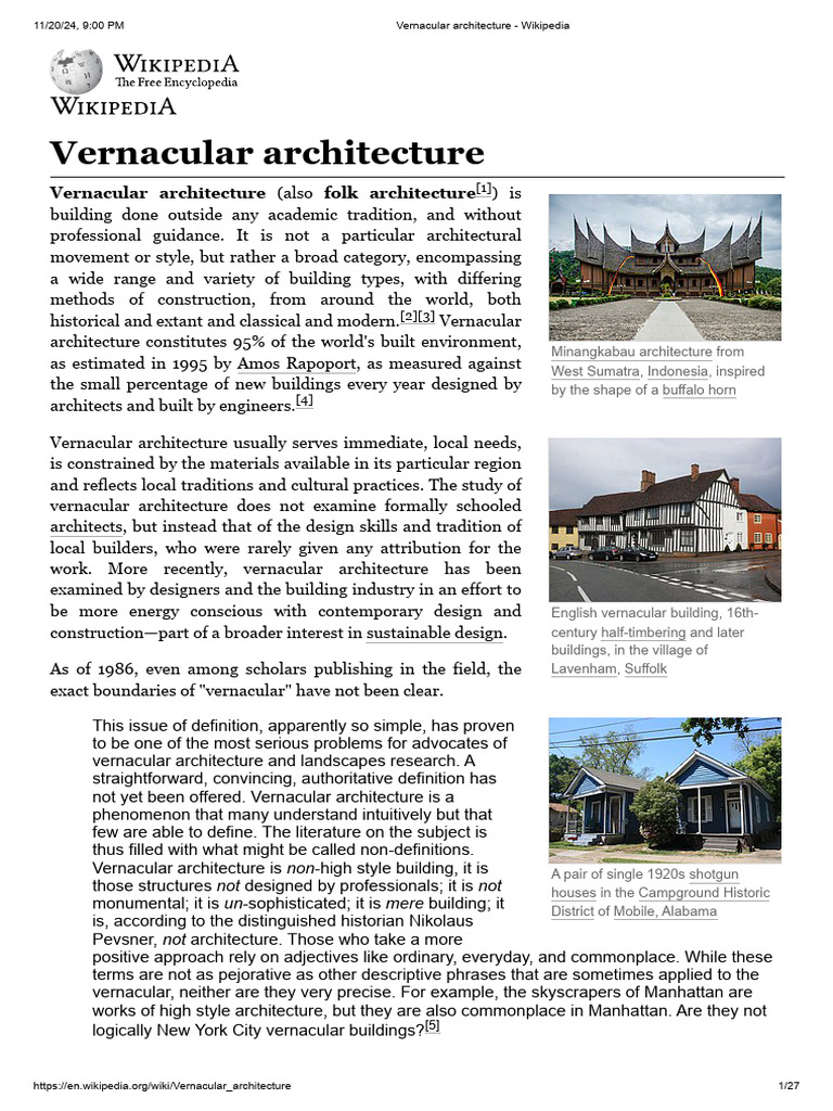 Understanding Vernacular Architecture | PDF