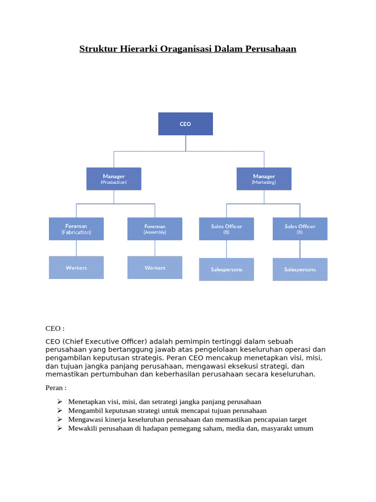 Struktur Hierarki Perusahaan | PDF | Bisnis
