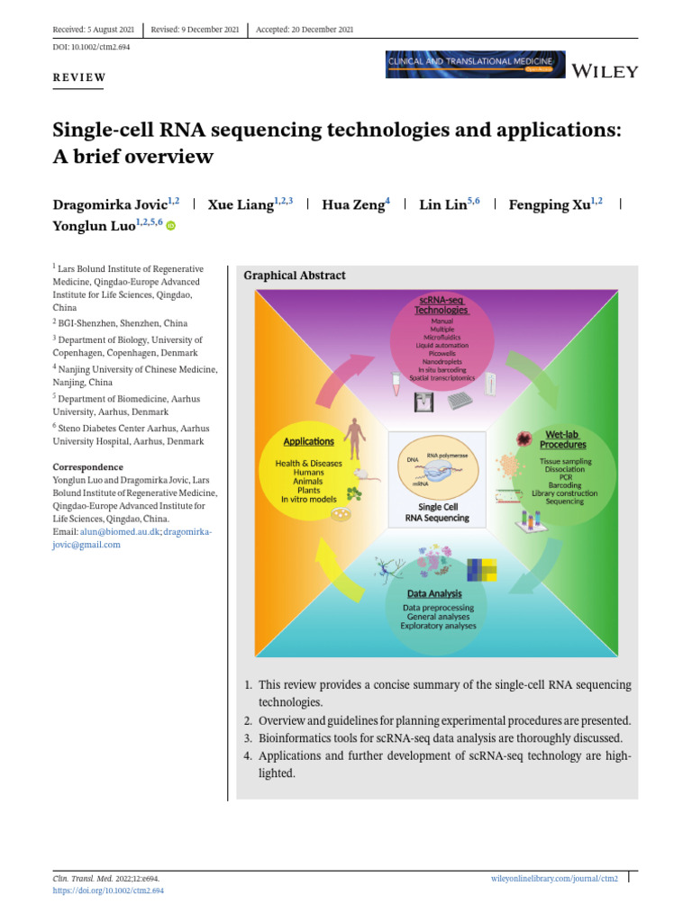 Single Cell Technologies | PDF | Complementary Dna | Dna Sequencing