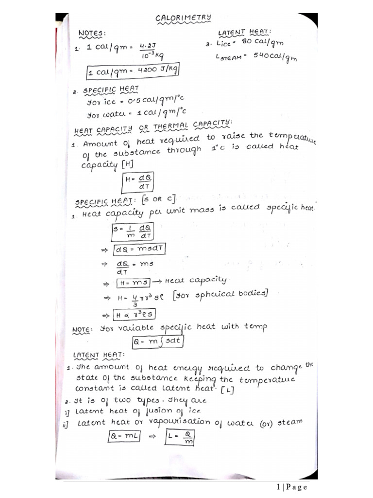 2024 Calorimetry Notes | PDF