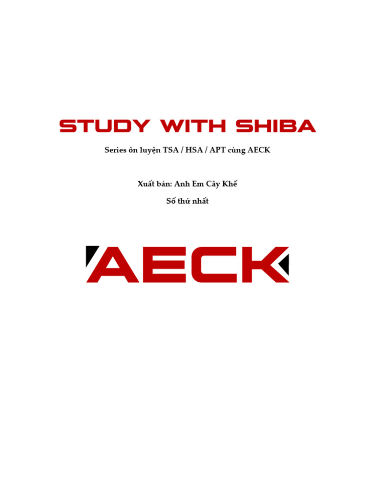 (STUDY WITH SHIBA) So - Thu - Nhat | PDF