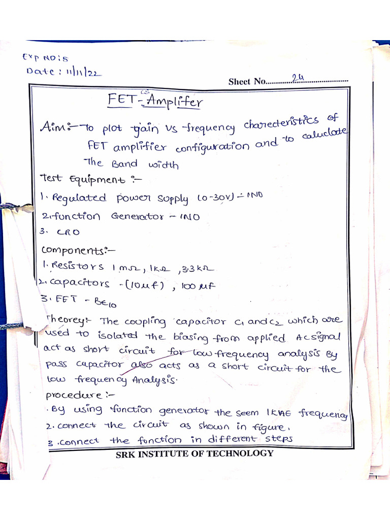 FET Amplifier | PDF