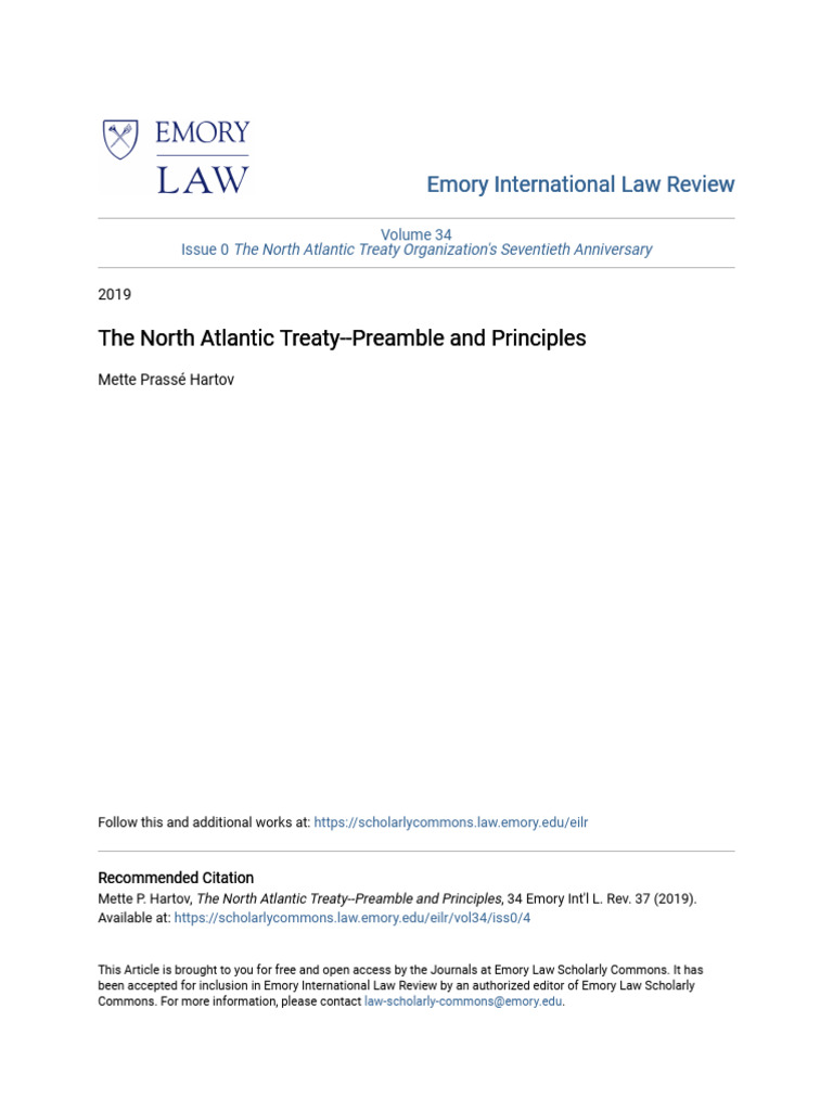 Mette Prassé Hartov-The North Atlantic Treaty-Preamble and Principles ...