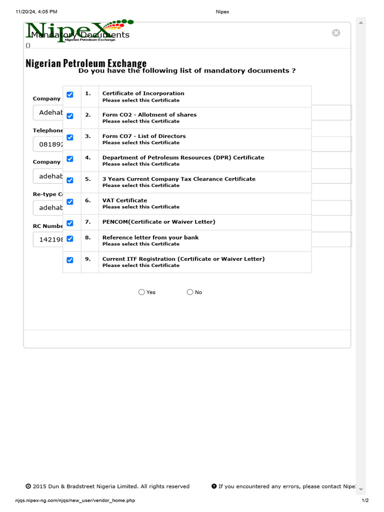 NipeX Vendor Registration Guide | PDF