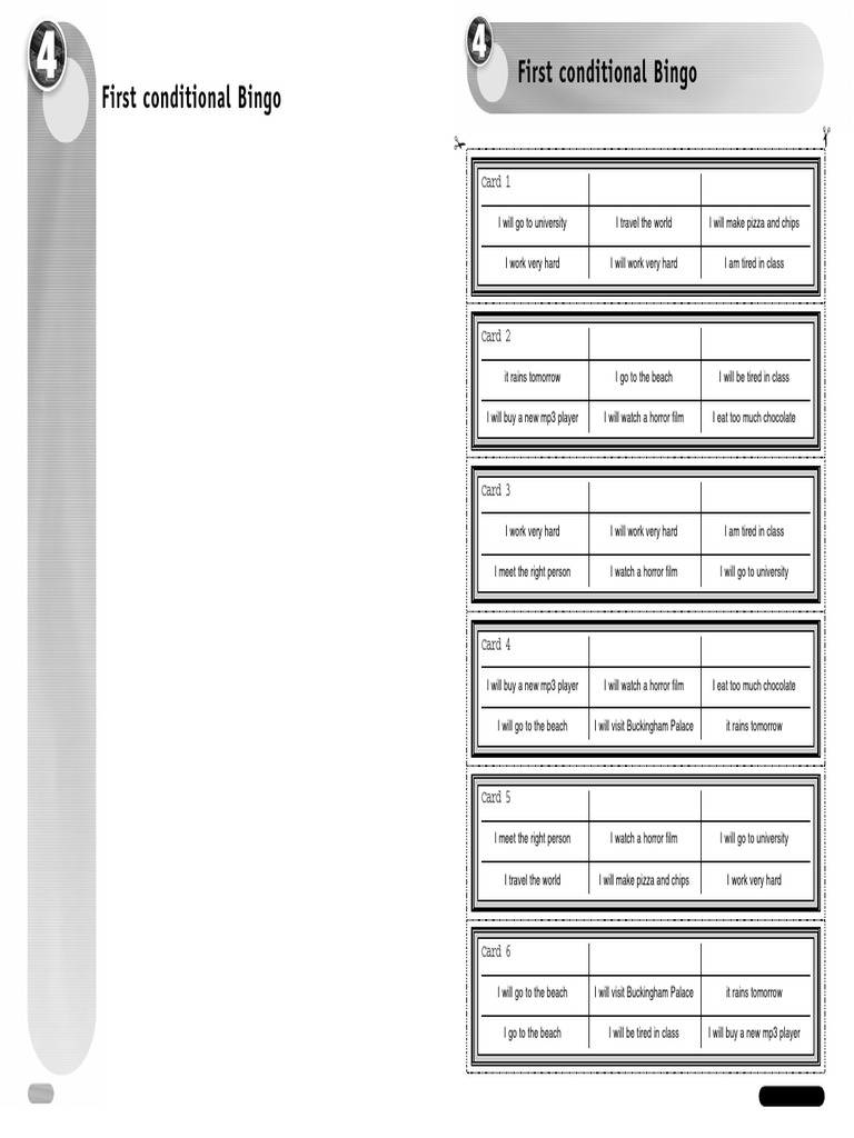 First Conditional Bingo | PDF