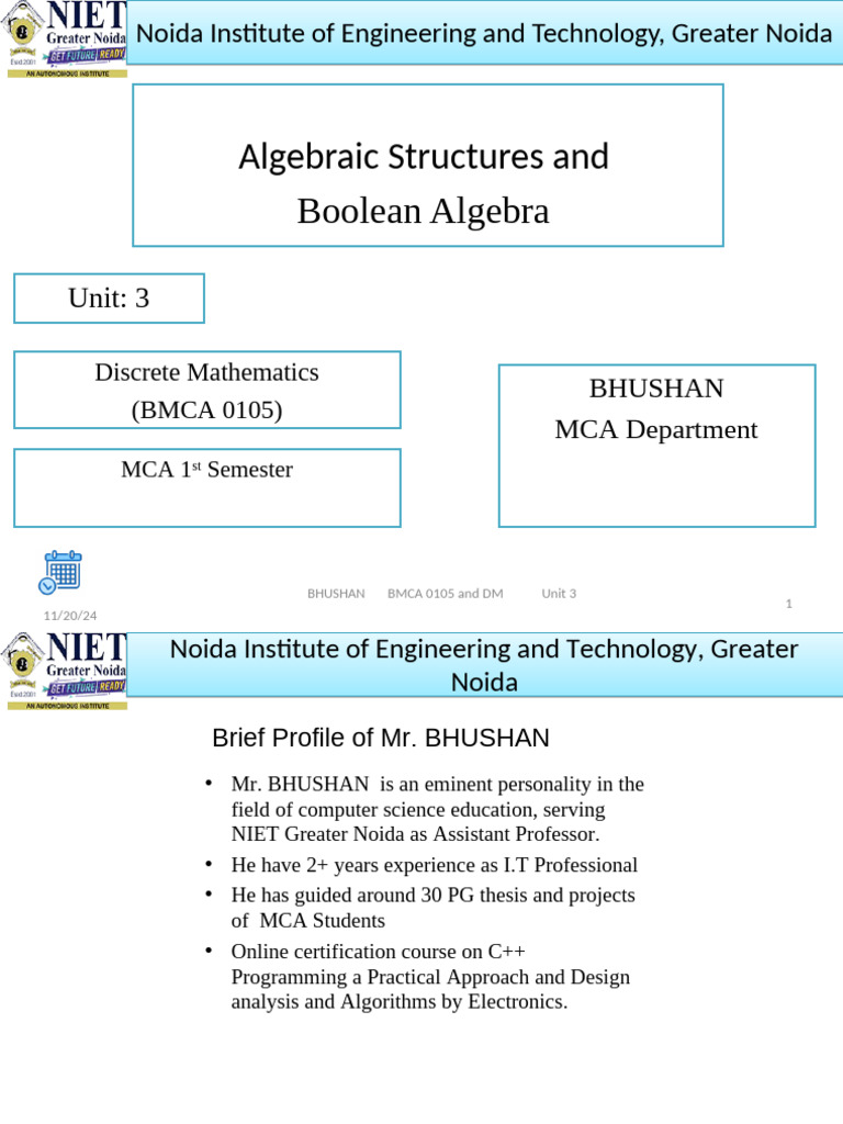 MCA Discrete Math Syllabus | PDF | Logic Gate | Group (Mathematics)