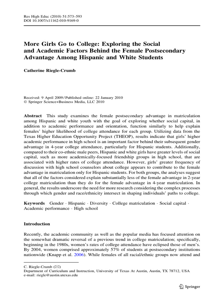 More Girls Go To College Exploring The S | PDF | Sampling (Statistics ...