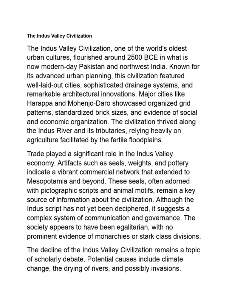 Indus Valley Civillisation Notes and Quiz | PDF | Civilization | Indus ...