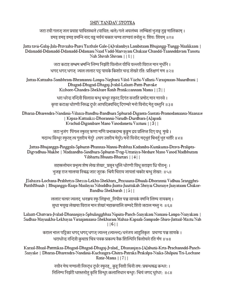 Shiv Tandav Storea Easy To Read | PDF