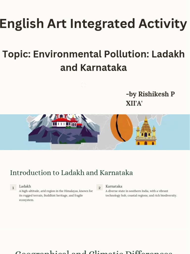 Environmental Comparison: Ladakh vs Karnataka | PDF | Pollution | Waste