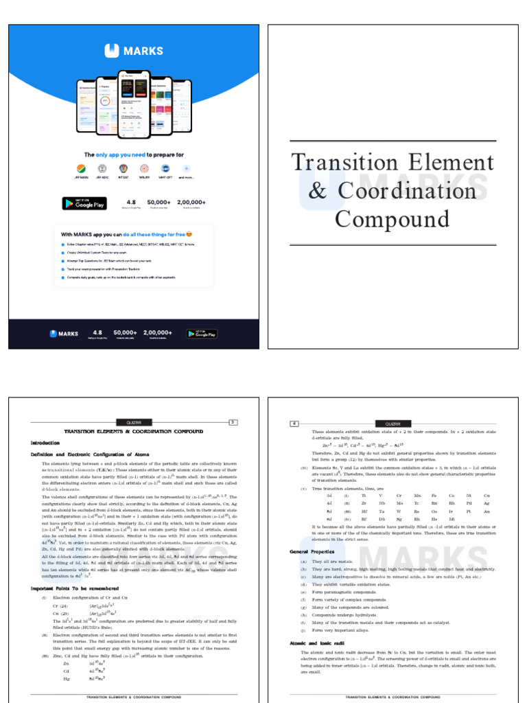 19 D Block Coordination Compounds Revision Notes Getmarks App-Combined ...