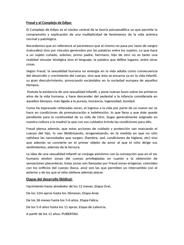 Freud y El Complejo de Edipo | PDF | Complejo de Edipo | Sicología