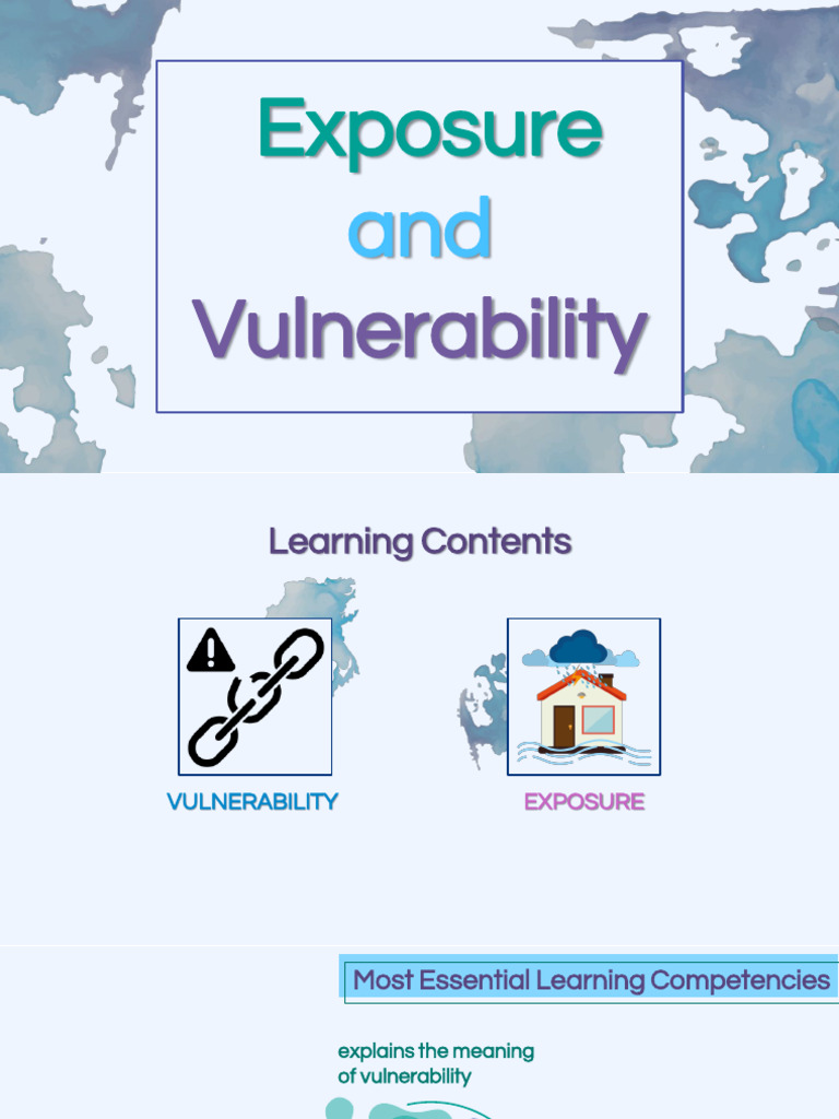 Lesson 2 Exposure and Vulnerability | PDF | Vulnerability | Emergency ...
