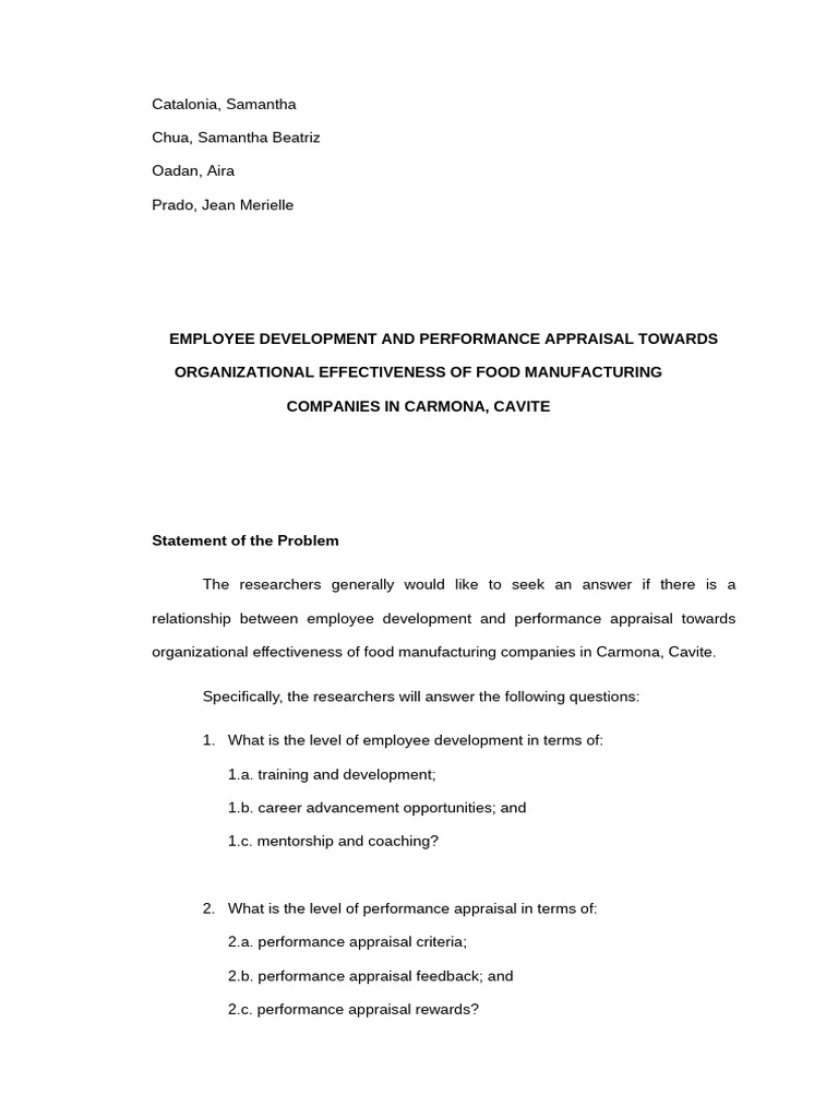 GRP 7 - SOP, Conceptual Framework, and Hypothesis | PDF | Performance ...
