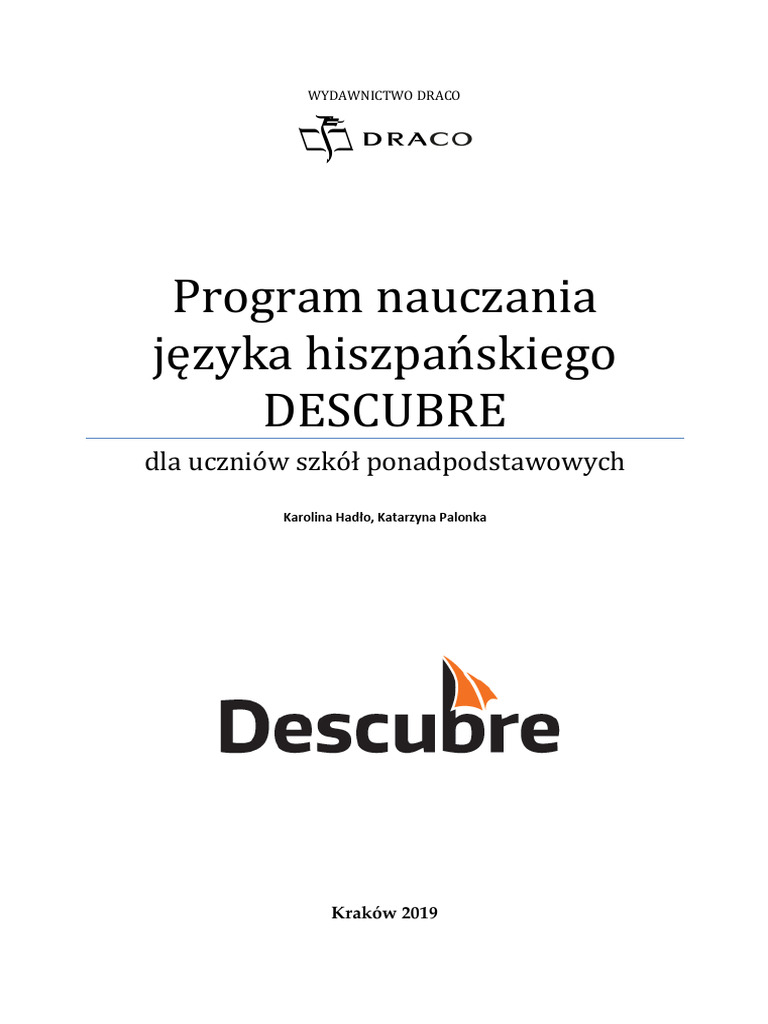 Program Nauczania Descubre | PDF